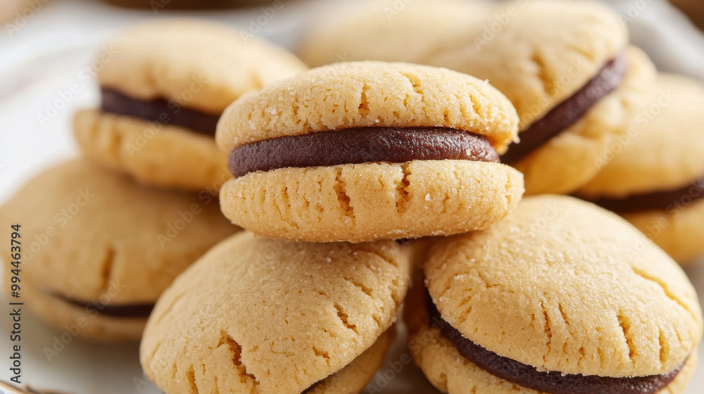 Baci di Dama cookies. Italian Piedmont sandwich biscuit consisting of ...