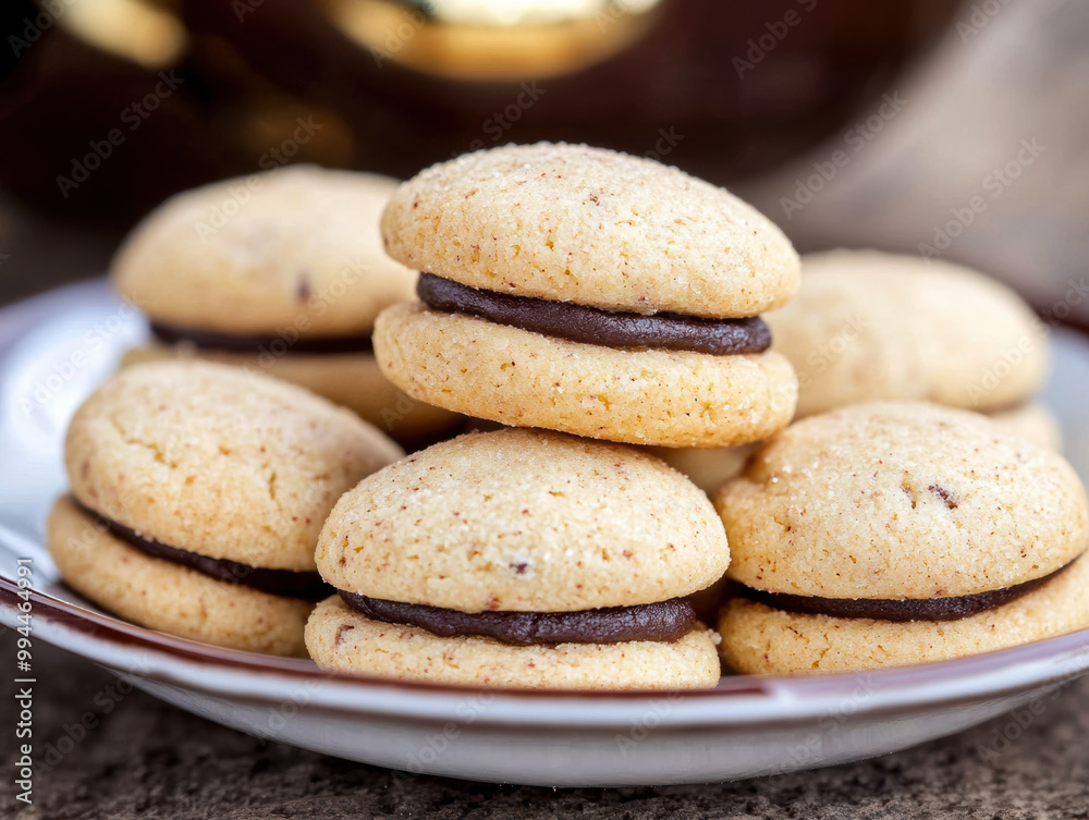 Baci di Dama cookies. Italian Piedmont sandwich biscuit consisting of ...