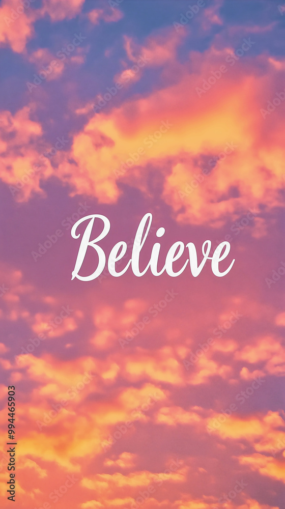 Believe inspirational text design, motivational typography poster ...