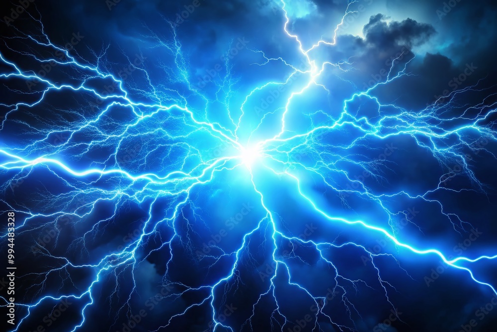 Stunning Blue Lightning Bolt Background for Dynamic and Energetic ...