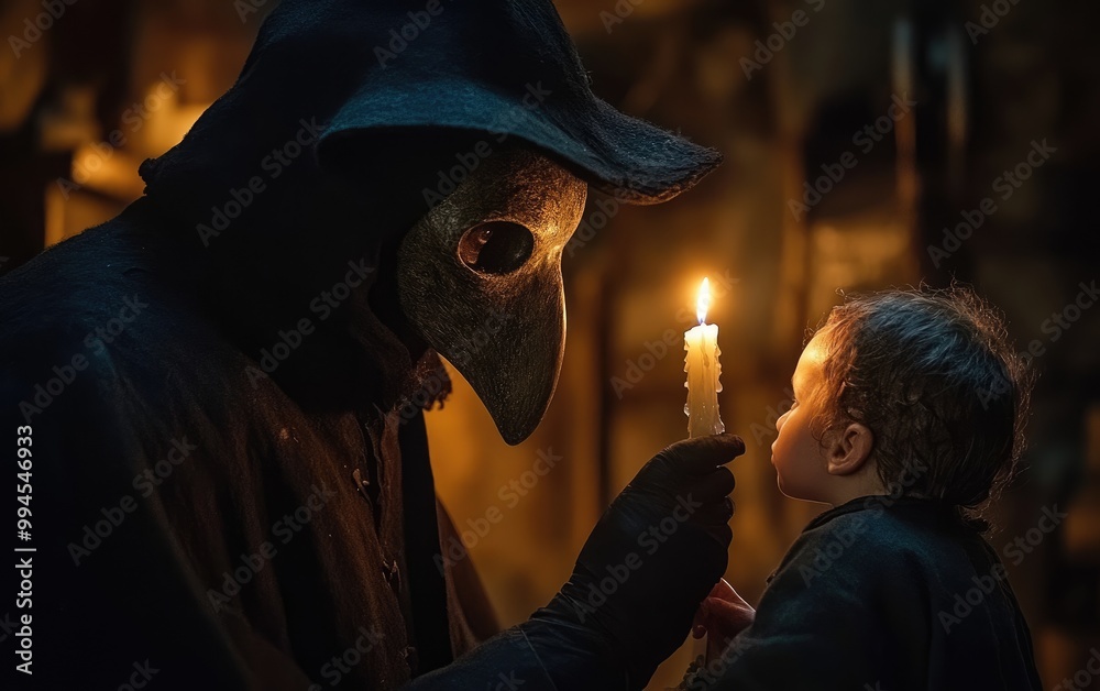 Medieval remedy: The plague doctor with bird beak mask, a distinctive ...