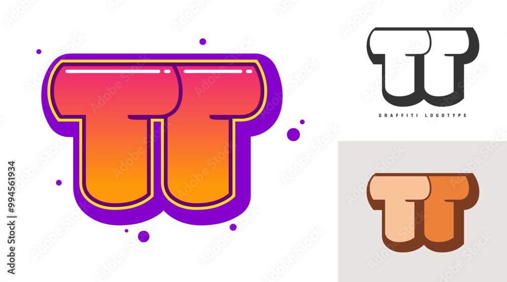 TT logo design for festival or party. Initial letter t and t in ...