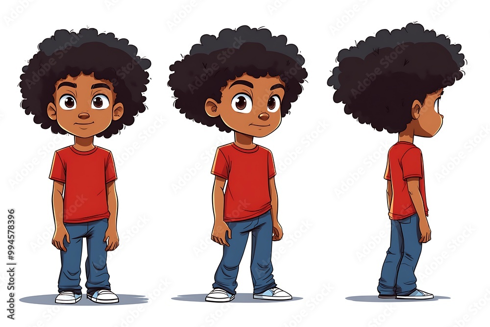 Ilustración de Stock Cartoon Boy Character Sprite Sheet, Front, Side ...