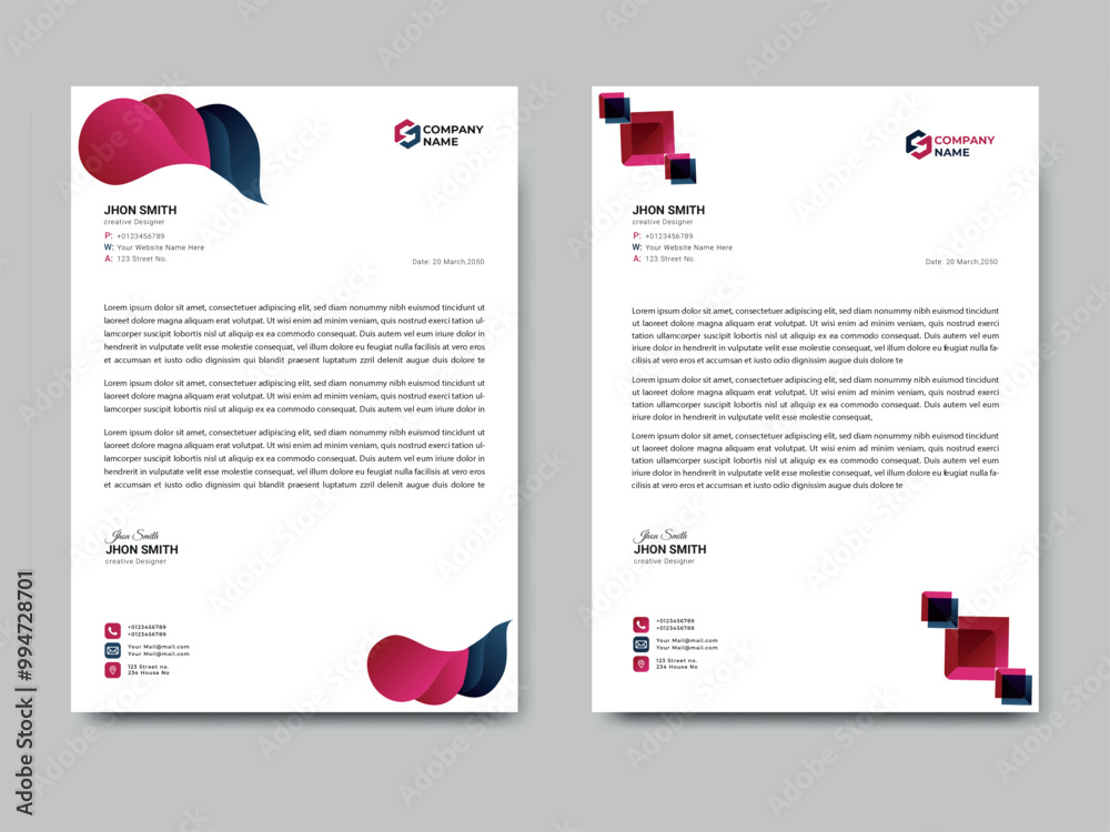 Professional corporate minimal Letterhead template Design for ...