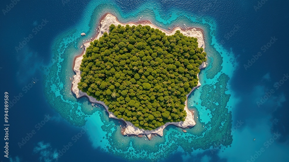 Aerial satellite imagery reveals the dense forest canopy and rugged ...