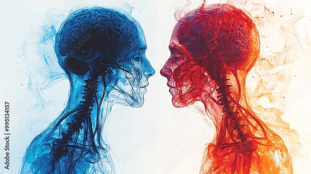 A side-by-side comparison of a human body diagram with the ...