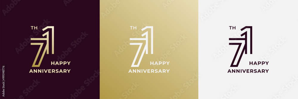 Logo 71th, 71 years anniversary, Creative design template for ...