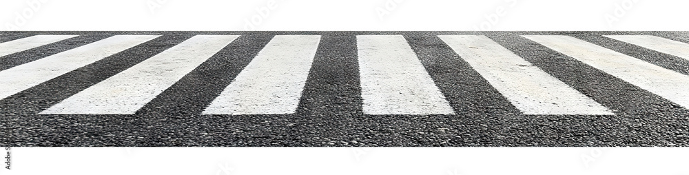 Asphalt road with pedestrian crosswalk marking, isolated on transparent ...