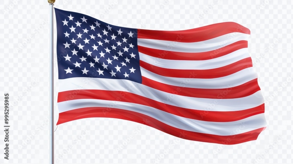 USA flag isolated on transparent background. PNG file, cut out Stock ...