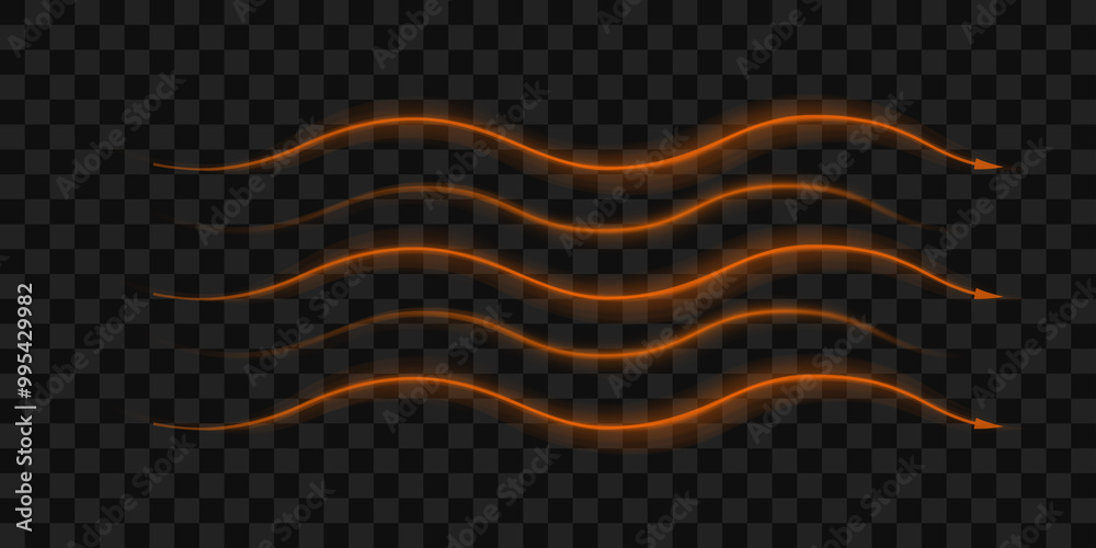 Hot air flow from air conditioner. Propagation of heat waves with ...