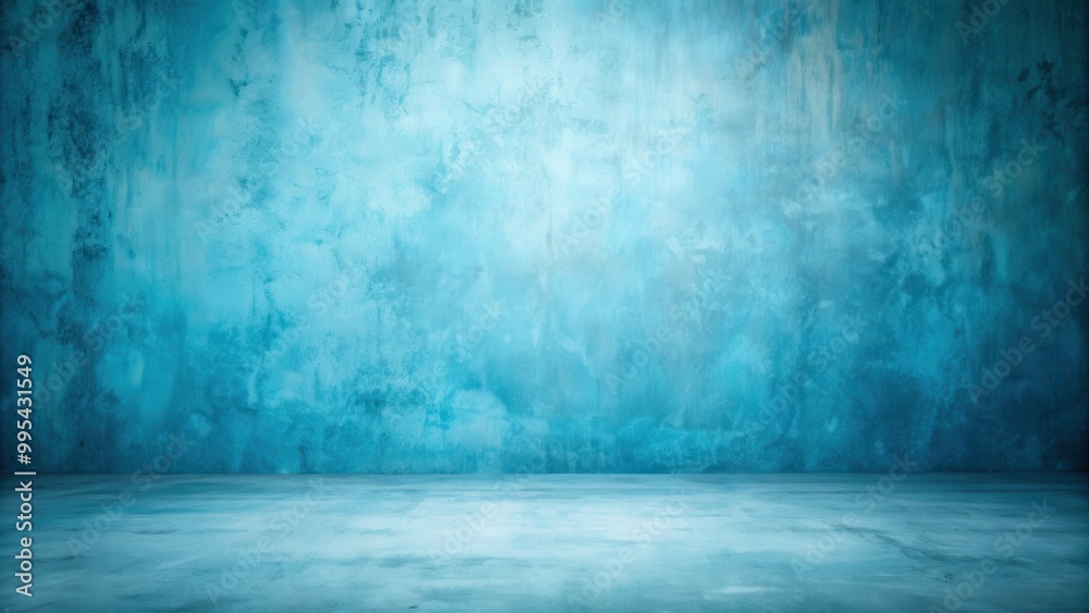 Blurry soft blue studio background with a grunge wall texture, blur ...