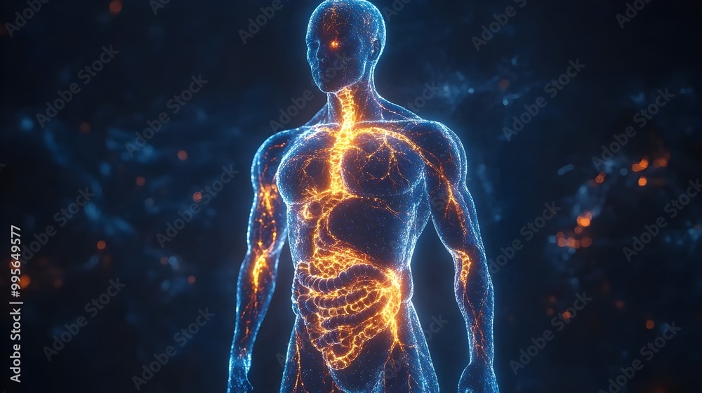 Illustrated Diagram of Human Body s Water Soluble Absorption Areas ...