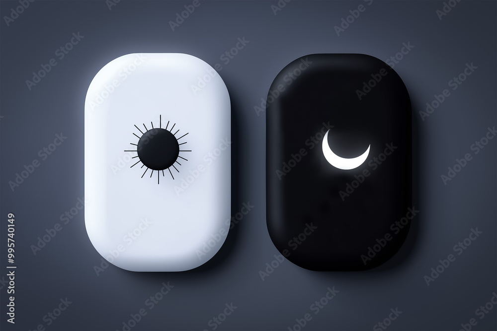 Elegant dark and light mode UI toggle with simple, intuitive design and ...