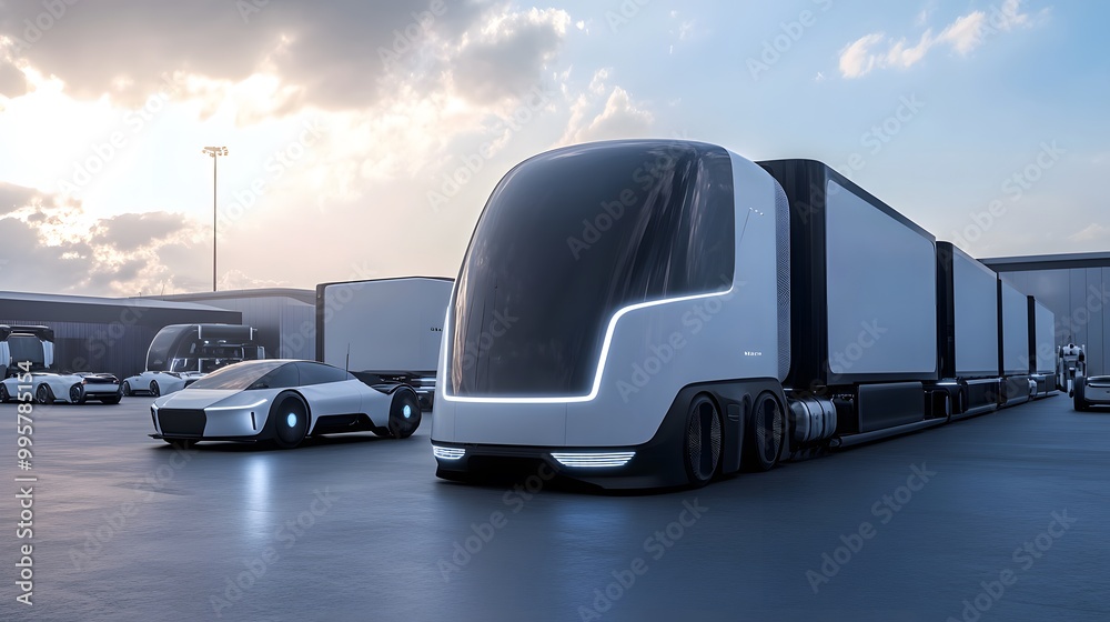 Autonomous systems – A futuristic logistics center where self-driving ...