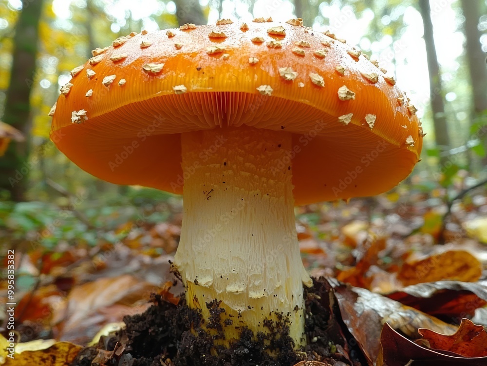 Close up of an Amanita Caesarea Mushroom, aka Caesars Mushroom 5 days ...