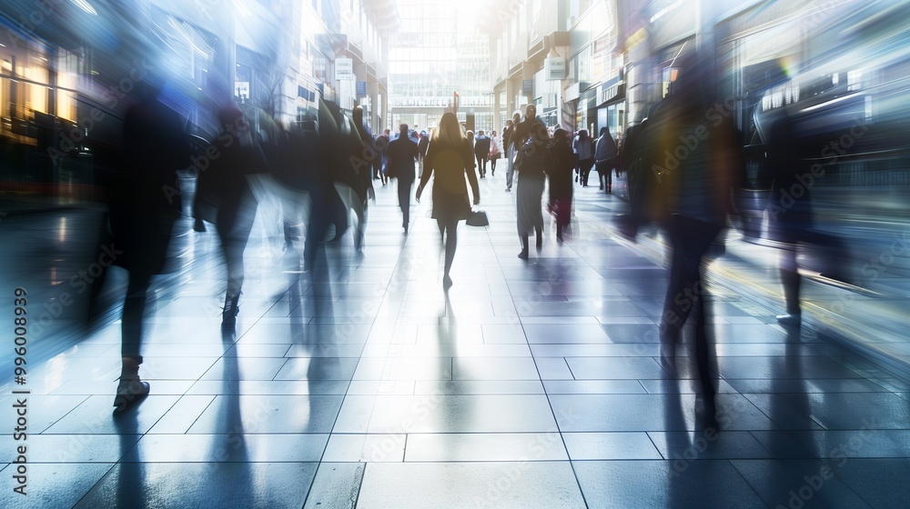 Busy Modern Urban Life - Blurry People Walking in City Shopping Mall ...