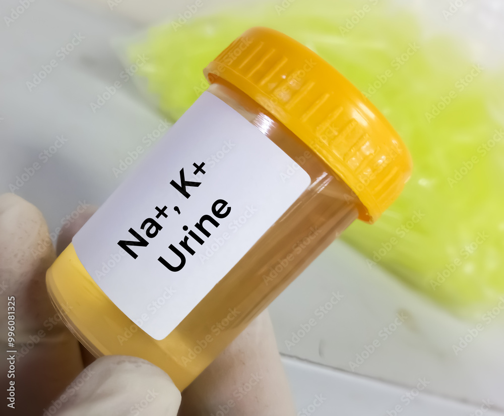 Urine sample for urine Sodium (Na+) analysis in medical laboratory ...