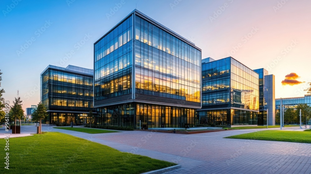 Low rise office complex building office building architecture. Stock ...