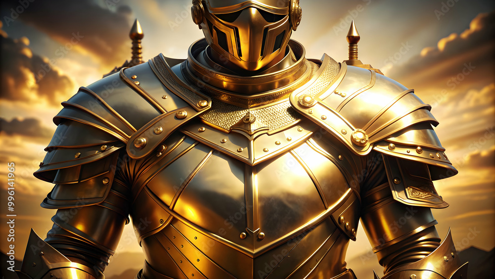 Shiny golden armor shining in the sunlight , gold, armor, protection ...