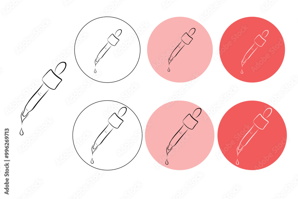 Eyedropper Icon. Eye liquid droplet symbol set. Water or oil serum ...