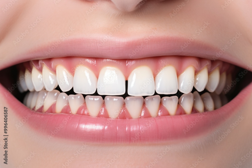 A before-and-after comparison of a patient's teeth, highlighting the ...