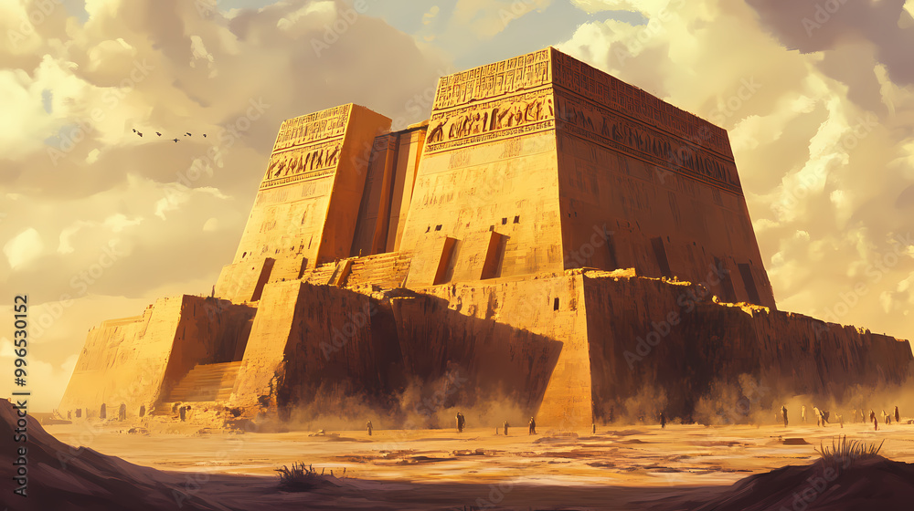 Illustration featuring an ancient mesopotamian ziggurat. Ancient ...