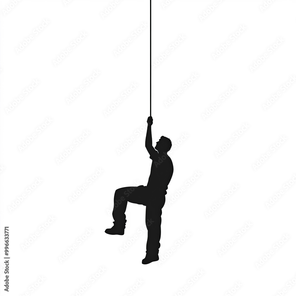 Hanging Man Silhouette, Illustration Isolated On White Background Stock ...