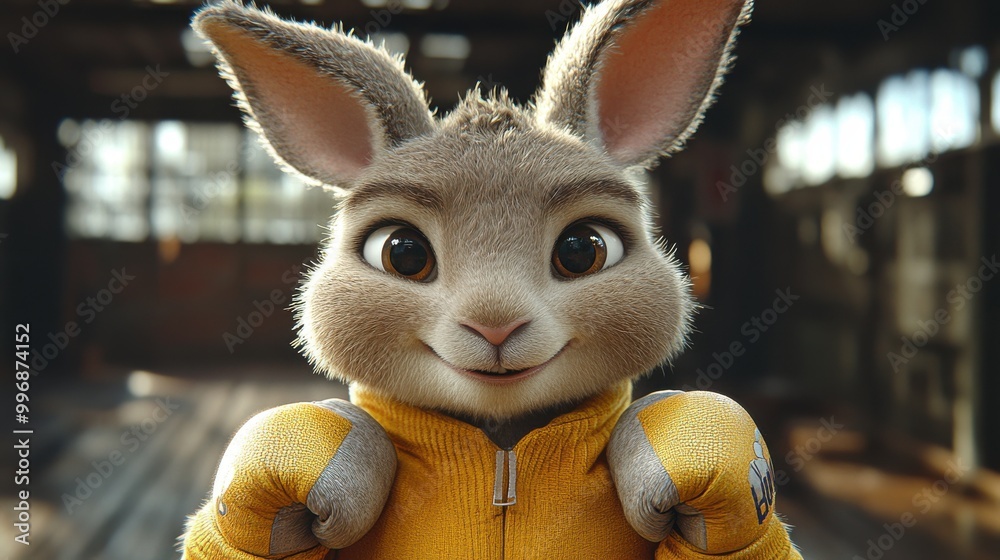 Gym, boxing stadium, different expressions Cartoon kangaroo wearing ...