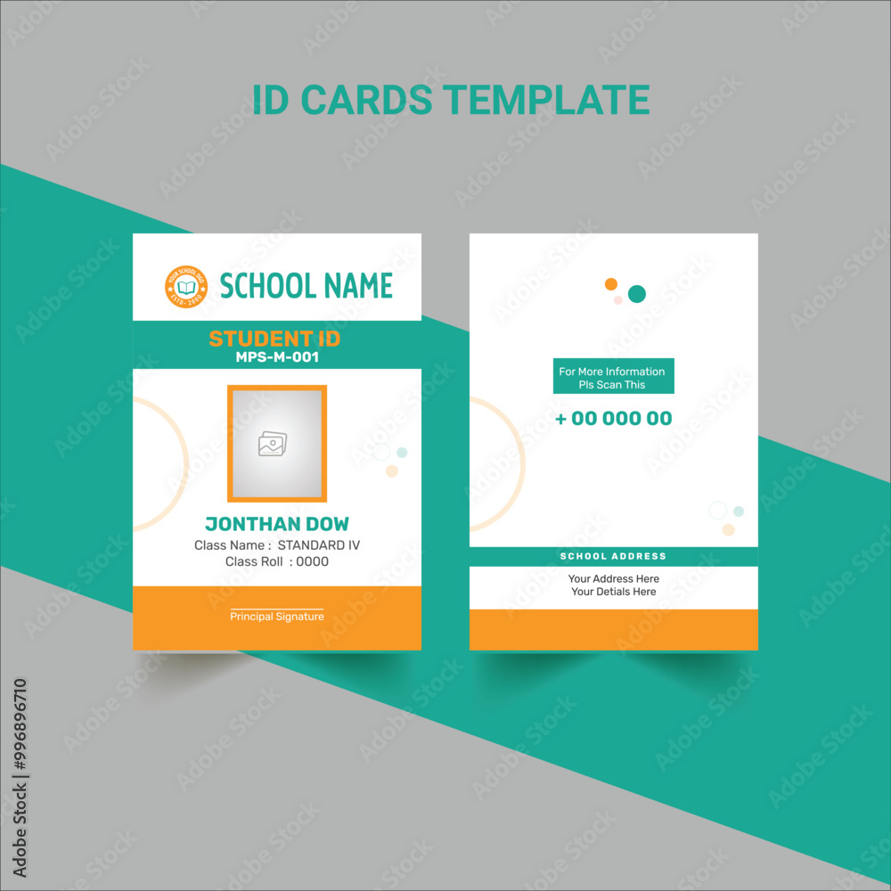 Student Id Card design template Id card design for school, Identity ...