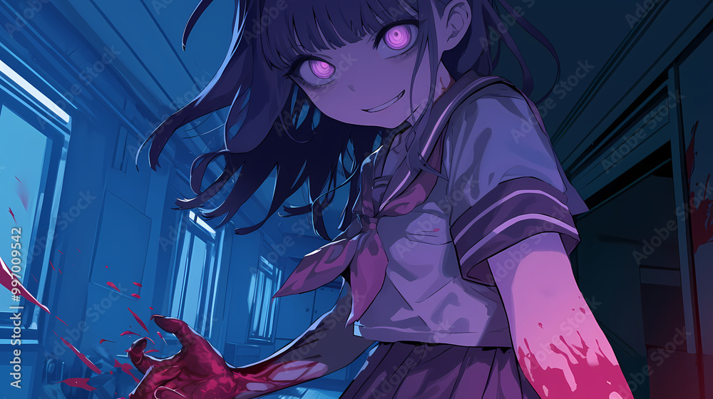 Horror-ThemeHorror-Themed Anime Character Illustrationd Anime Character ...