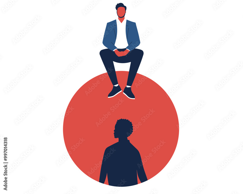 Human Inequality and Injustice: Businessman Sitting Atop Injustice ...