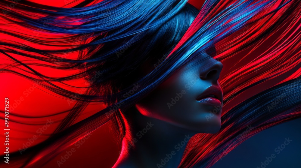 A striking photo of a woman hiding her face behind her hair. The image ...
