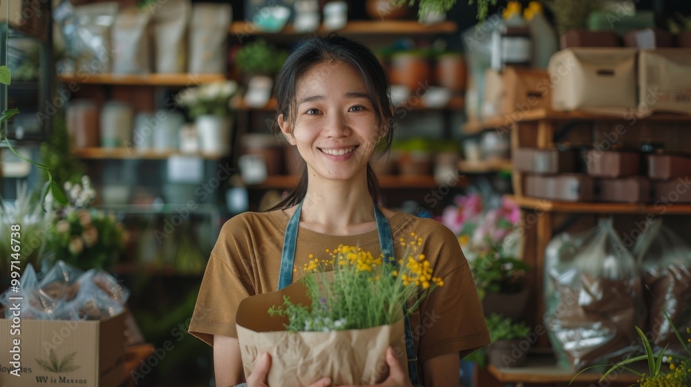 Asian entrepreneur promoting sustainability through plastic-free ...