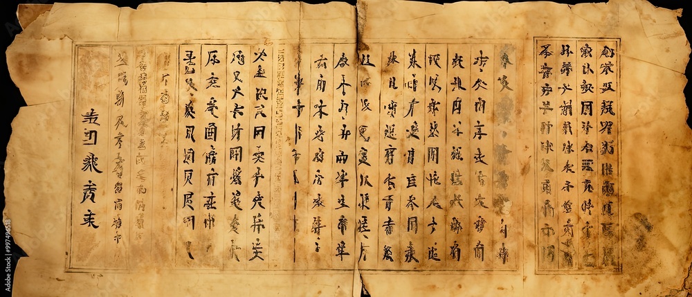 Ancient Chinese Manuscript Stock Illustration | Adobe Stock