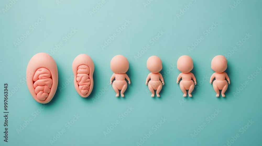 Artistic rendering of an embryo's journey from zygote to fetus ...