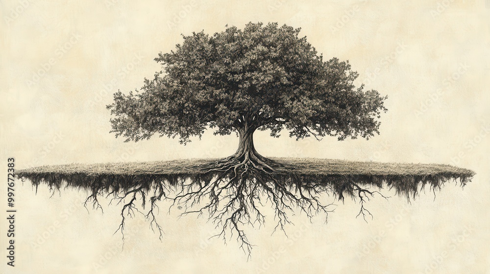 Psalms 133 Biblical Illustration: A Tree with Deep Roots and Abundant ...
