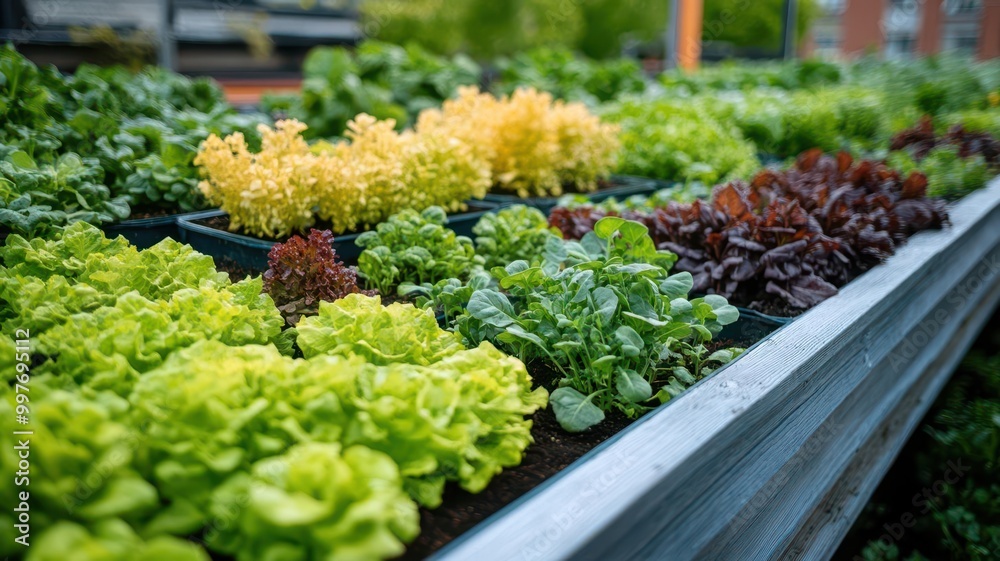 Rooftop farms and community gardens in a high-density city environment ...