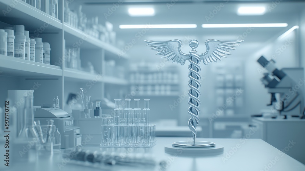 Flyer designed in InDesign on a white science laboratory background ...