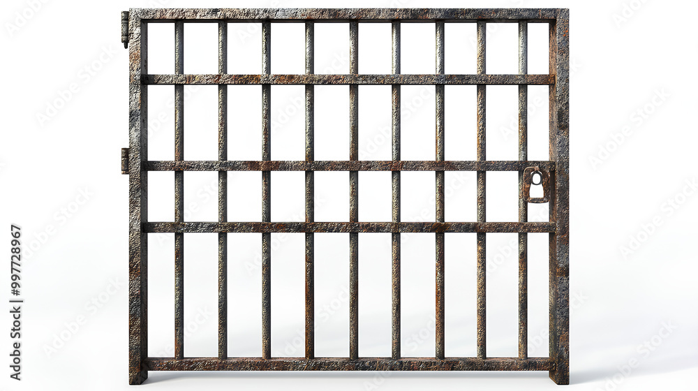 Prison bars isolated on transparent background. Steel metal or iron ...