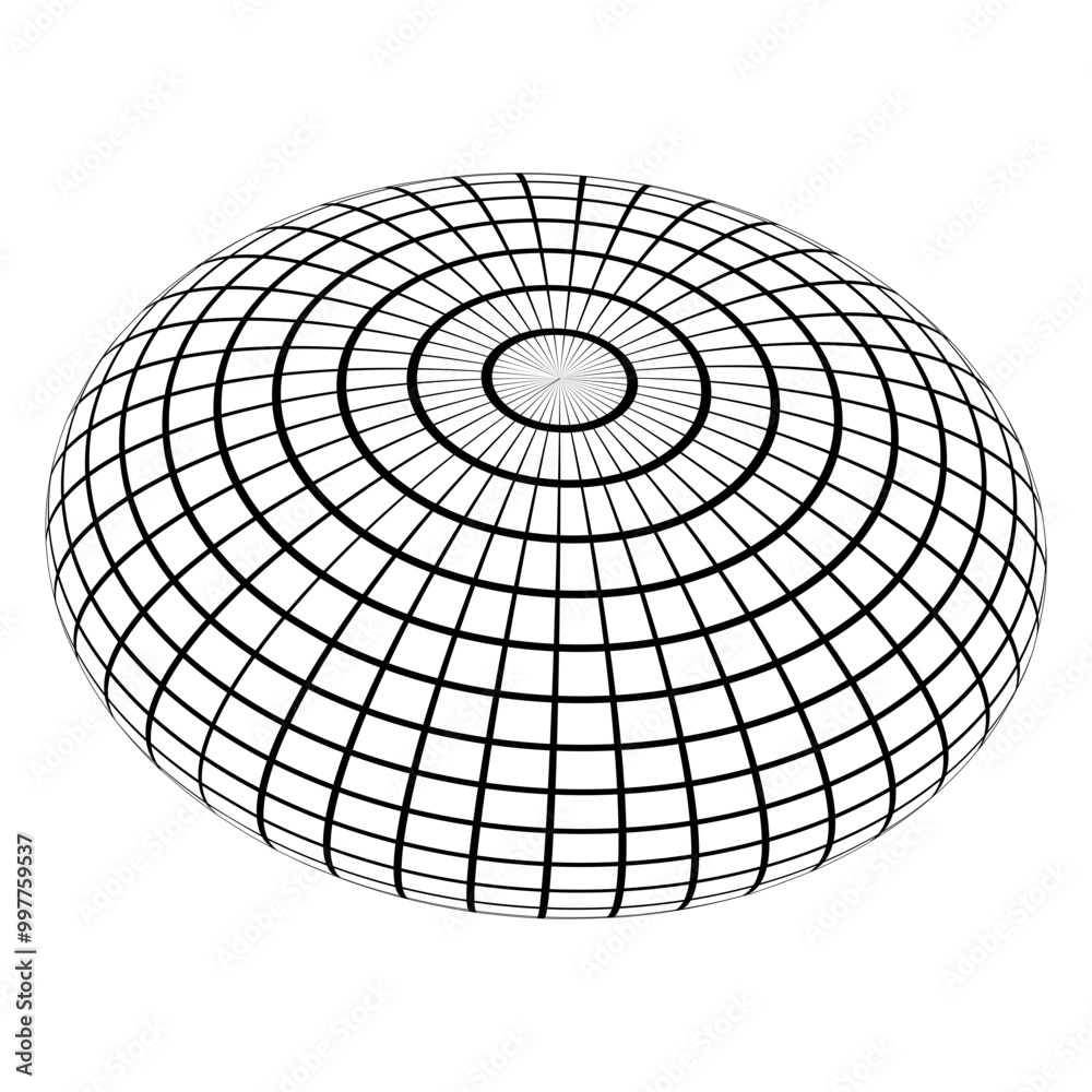 Geometric wireframe shapes and grids in dark color on a transparent ...