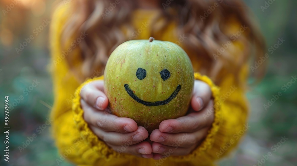 Positive Feedback: Green Smiley Face Held by Hands for Mental Health ...