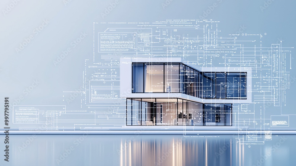 AI analyzing architectural blueprints and offering structural ...