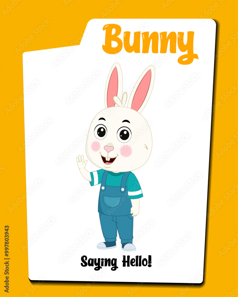 A rabbit cartoon character saying hello AKA Bunny. Cute rabbit cartoon ...