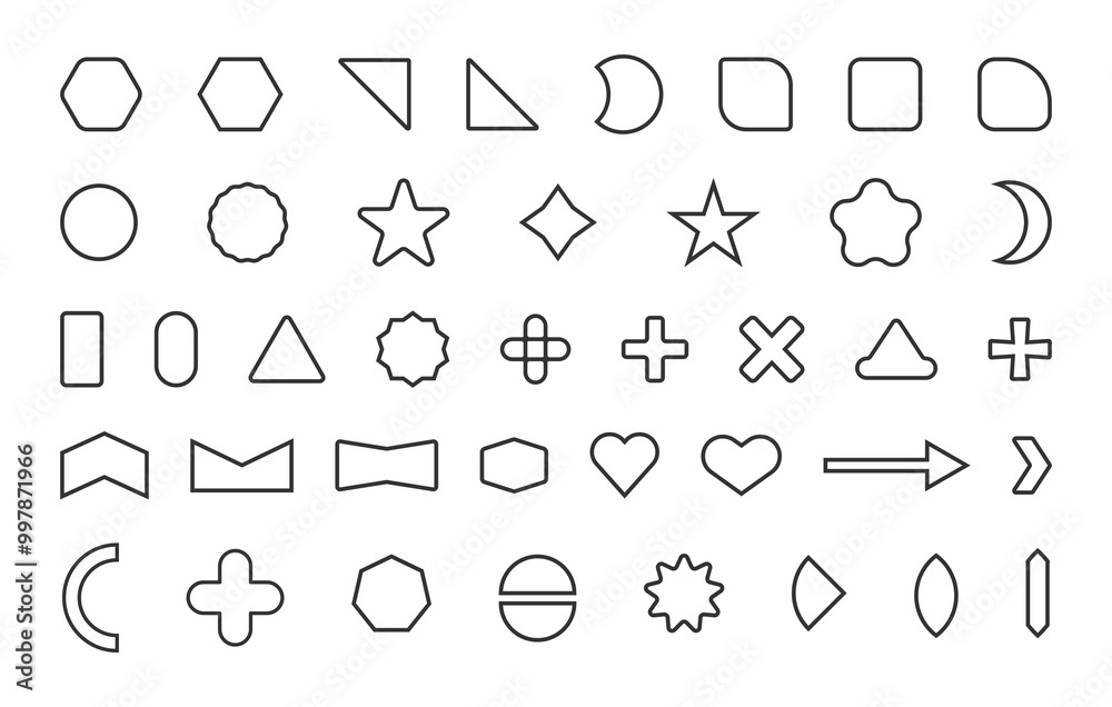 Basic shape outlines, Basic shape svg, Simple geometry shapes outline ...