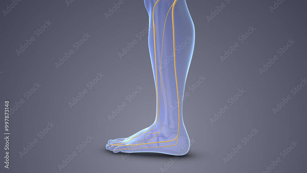 Sciatic Nerve Compression Affecting Blood Flow Circulation Stock ...