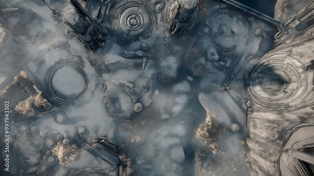 Ilustración de Stock Alien City Battle Map for Sci-Fi DnD, Top-Down ...