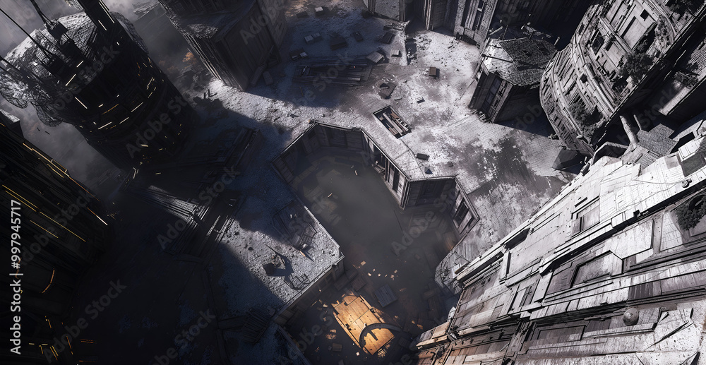 Alien City Battle Map for Sci-Fi DnD, Top-Down Tabletop Role-Playing ...