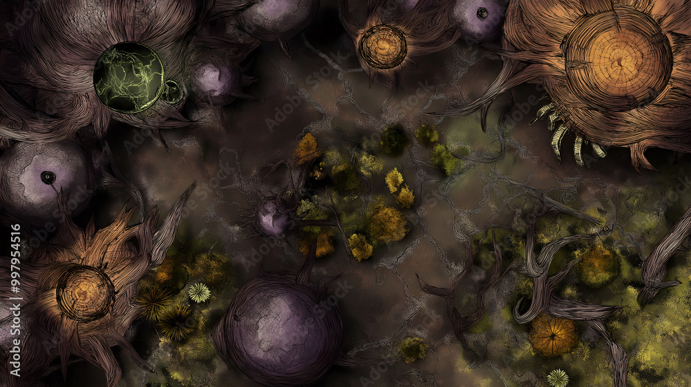 Alien Temple Battle Map for Sci-Fi DnD, Top-Down Tabletop Role-Playing ...