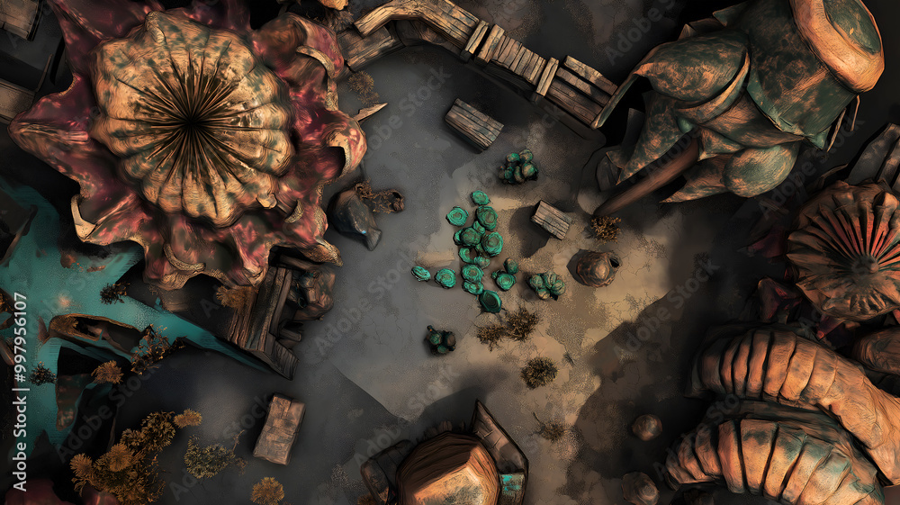 Alien Temple Battle Map for Sci-Fi DnD, Top-Down Tabletop Role-Playing ...