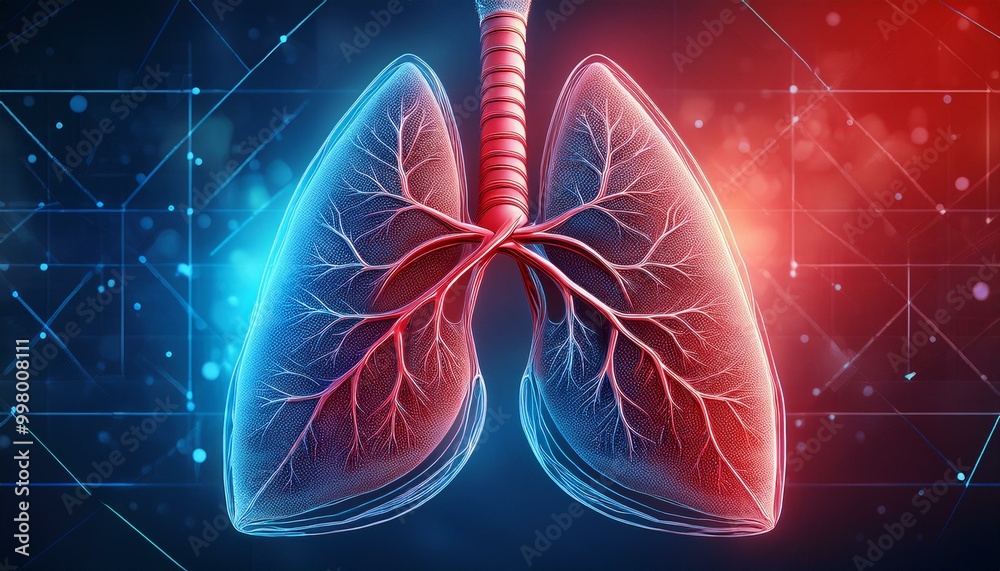 Human lungs. Cancer and respiratory diseases of the pulmonary system ...